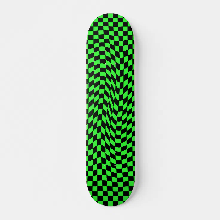 Punk wavy checkerboard skateboard deck | Zazzle