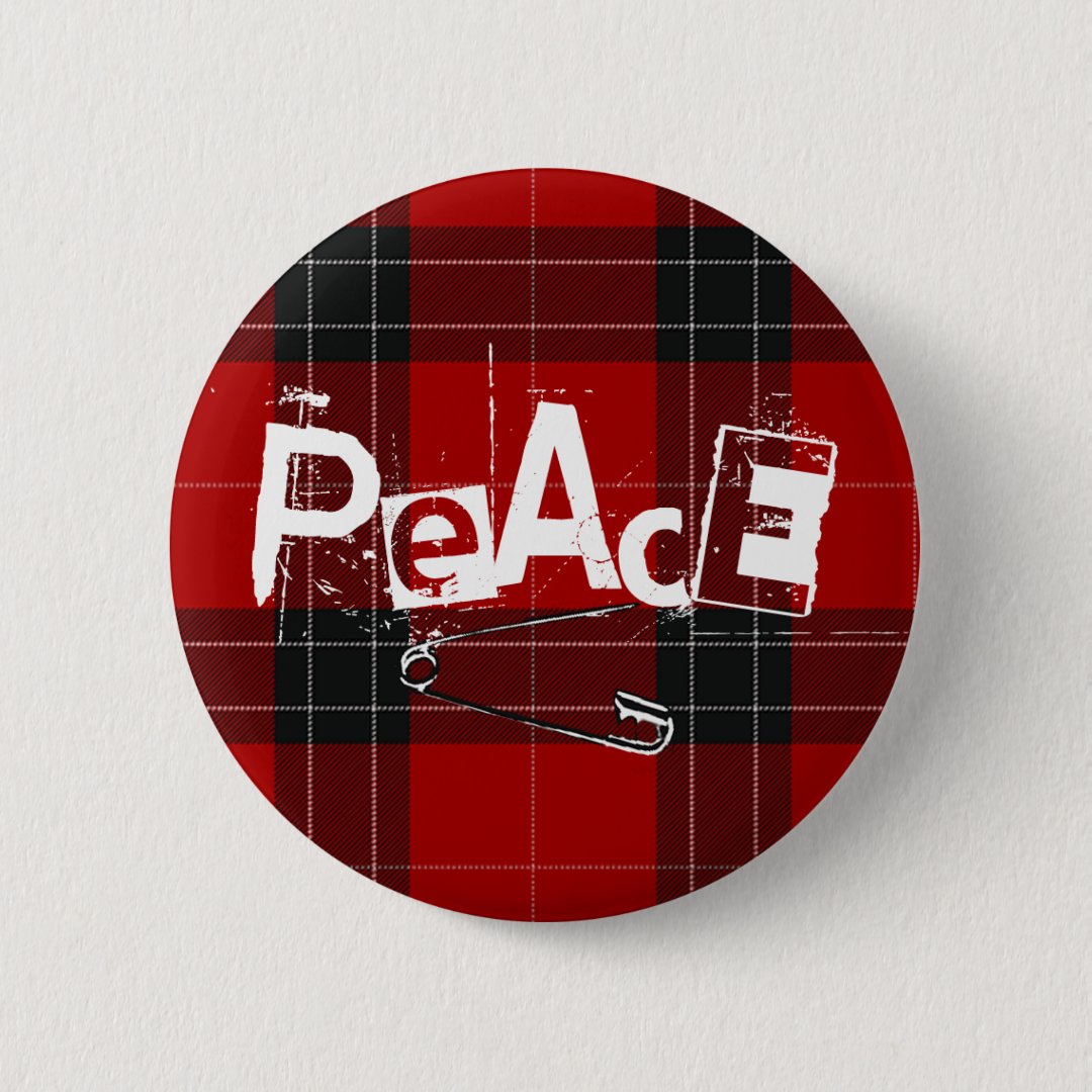 Punked-up Peace Button | Zazzle