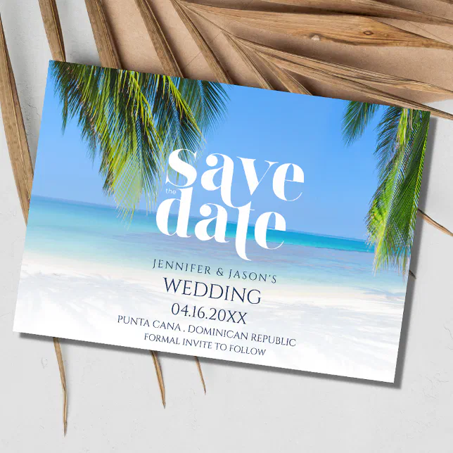 Punta Cana Beach Destination Wedding Save The Date | Zazzle