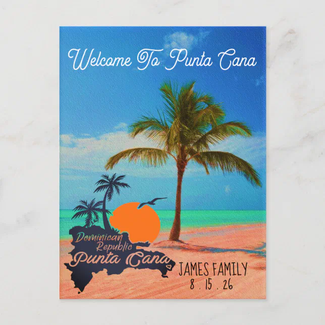 Punta Cana Dominican - Family Vacation Vintage 60s Postcard | Zazzle