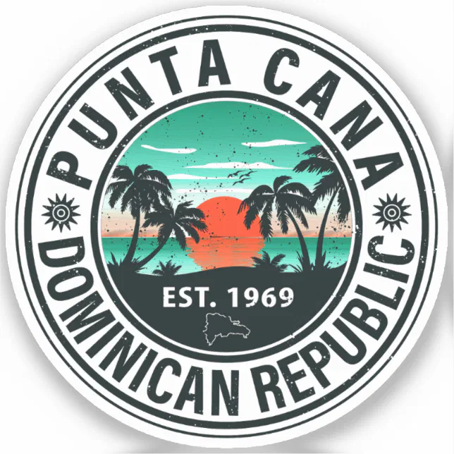 Punta Cana Dominican - Family Vacation Vintage 60s Sticker | Zazzle