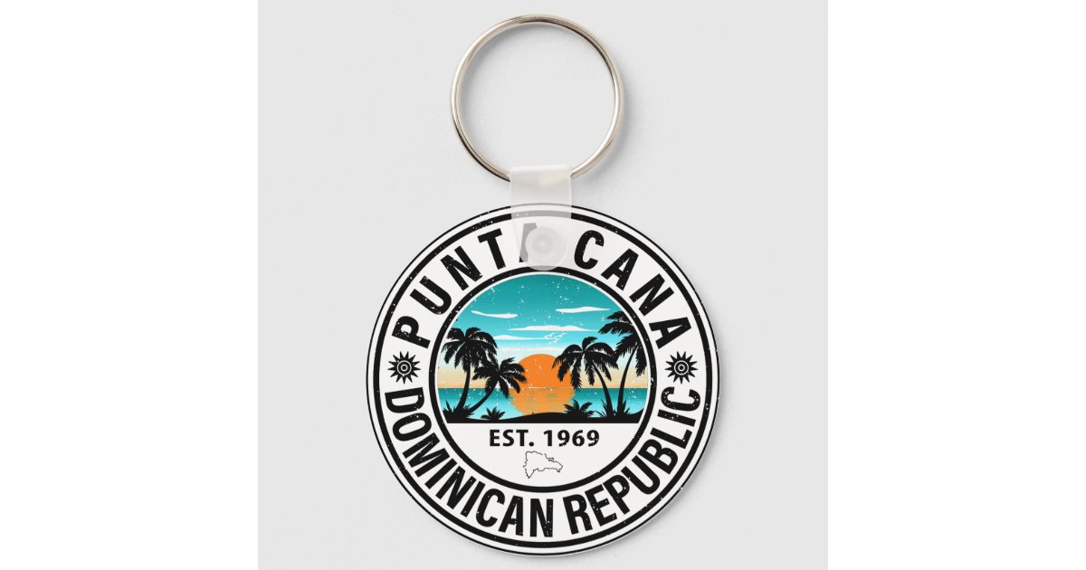 Punta Cana Dominican Republic Family Souvenir 80s Keychain | Zazzle