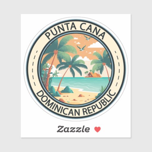 Punta Cana Dominican Republic Hut Badge Sticker | Zazzle