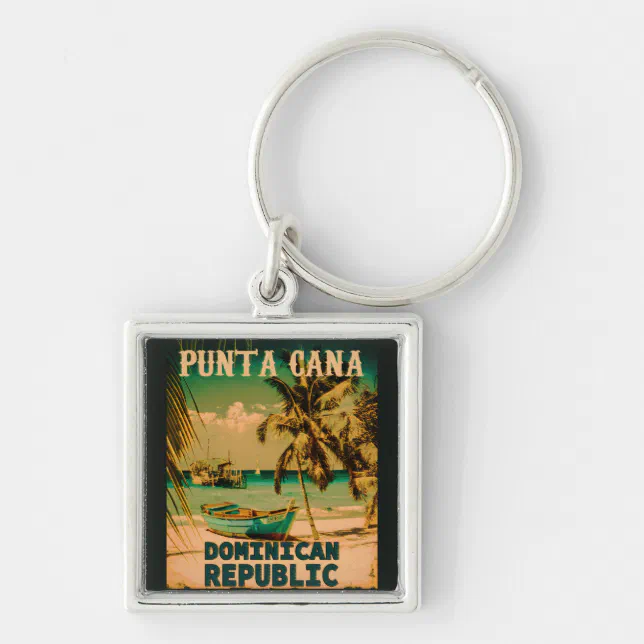 Punta Cana Dominican Republic - Retro Souvenir 80s Keychain | Zazzle