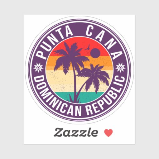 Punta Cana Dominican Republic - Retro Souvenir 80s Sticker | Zazzle