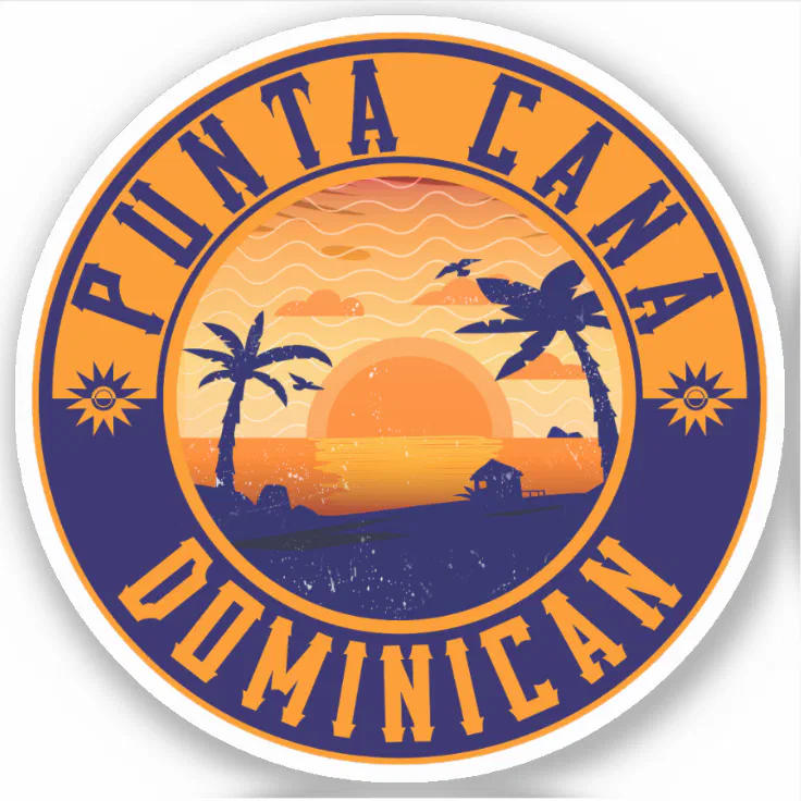Punta Cana Dominican Republic - Retro Souvenir 80s Sticker | Zazzle