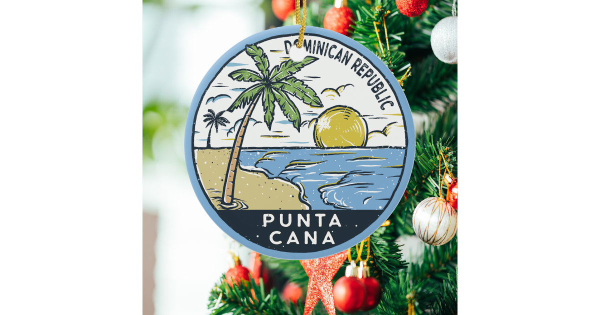Punta Cana Dominican Republic Vintage Ceramic Ornament | Zazzle