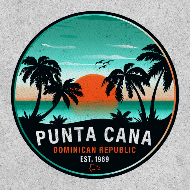 Punta Cana Dominican Retro Sunset Souvenir 60s Patch | Zazzle