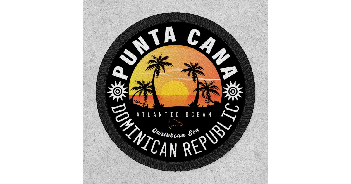Punta Cana Dominican Retro Sunset Souvenir 60s Patch | Zazzle