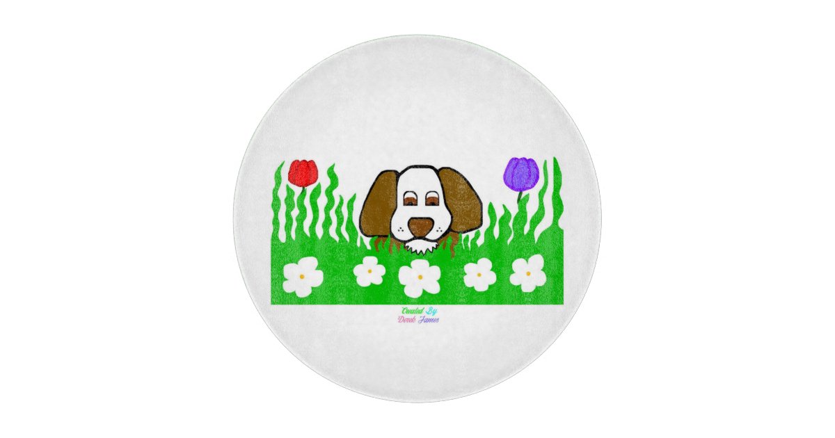 Pup N Play Round Glass Cutting Board 30.4 cm | Zazzle