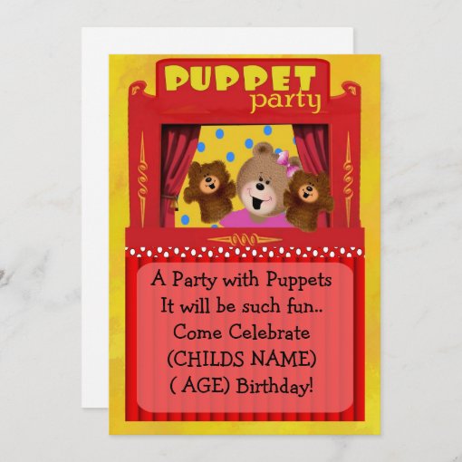 Puppet Party Invitation | Zazzle