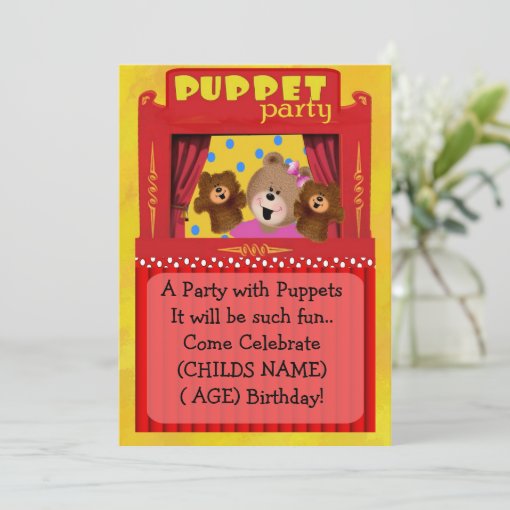 Puppet Party Invitation | Zazzle