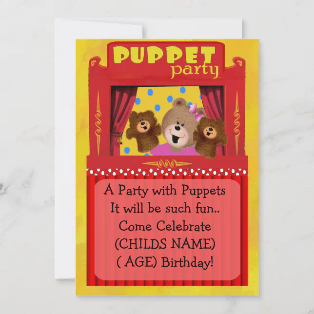 Puppet Party Invitation | Zazzle