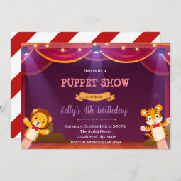 Puppet show birthday invitation | Zazzle