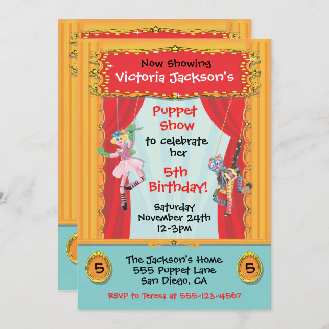 Puppet Show Party Invitation | Zazzle