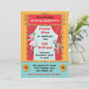 Puppet Show Party Invitation | Zazzle