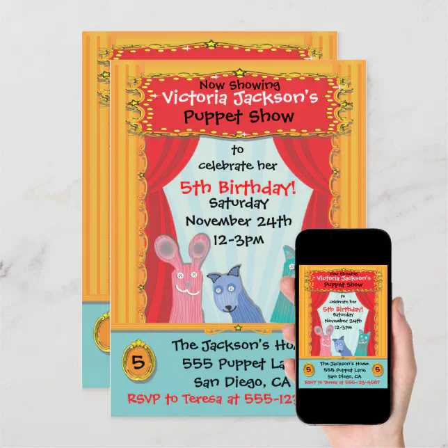 Puppet Show Party Invitation | Zazzle