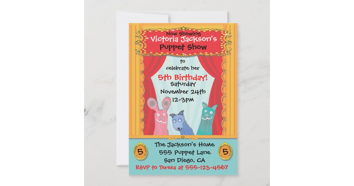 Puppet Show Party Invitation | Zazzle