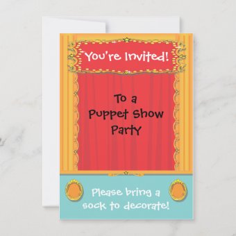 Puppet Show Party Invitation | Zazzle