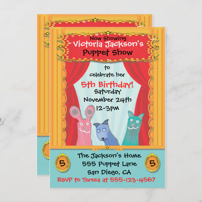 Puppet Show Party Invitation | Zazzle