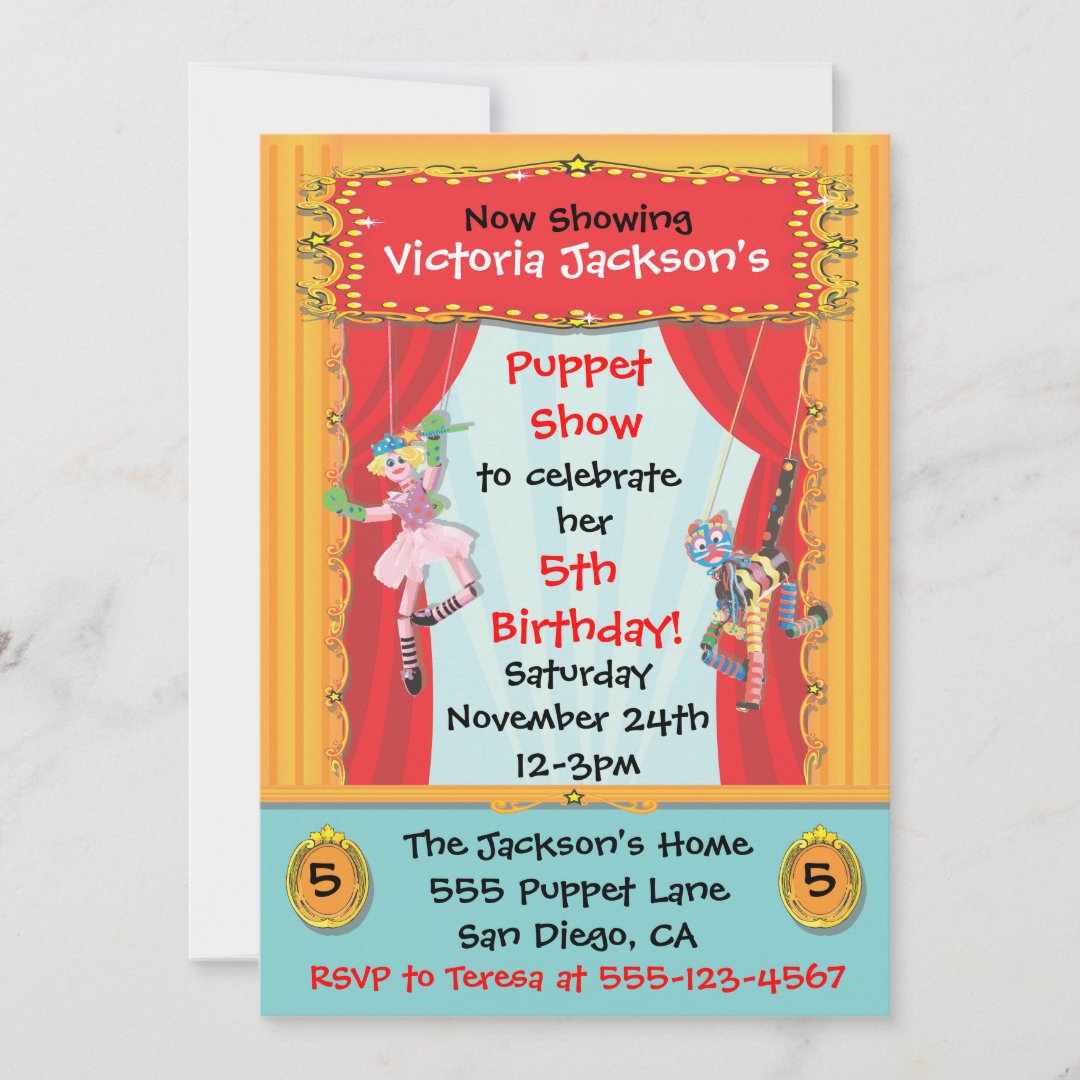 Puppet Show Party Invitation | Zazzle