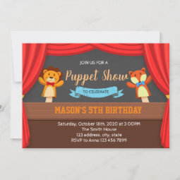 Puppet show party invitation | Zazzle