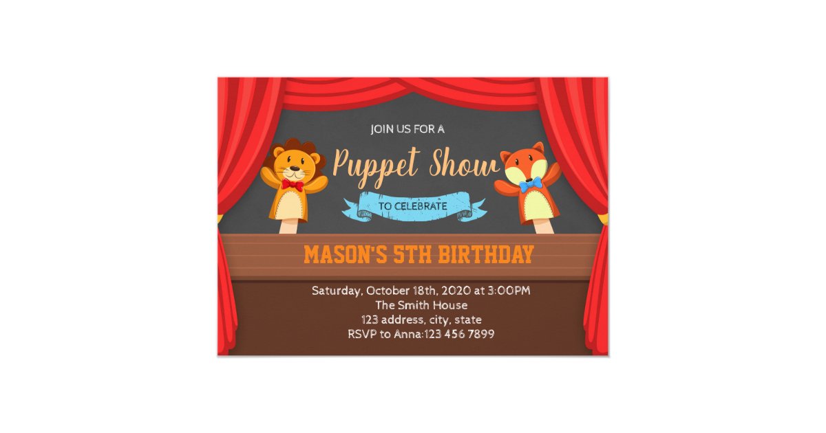 Puppet show party invitation | Zazzle.com