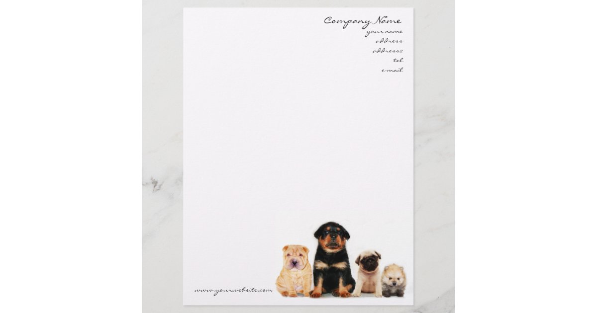 Puppies Letterhead | Zazzle