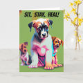 Puppies Sit Stay Heal Get Well Card | Zazzle