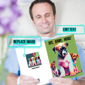 Puppies Sit Stay Heal Get Well Card | Zazzle