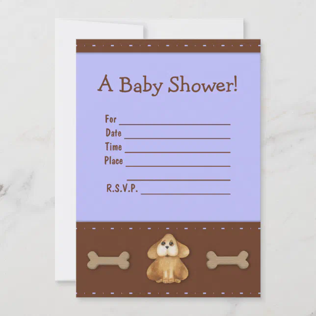 Puppy Baby Shower Invitation | Zazzle