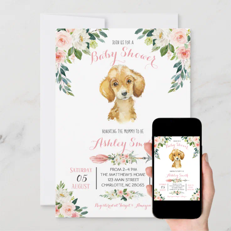 Puppy Baby Shower invitation, Invitation | Zazzle