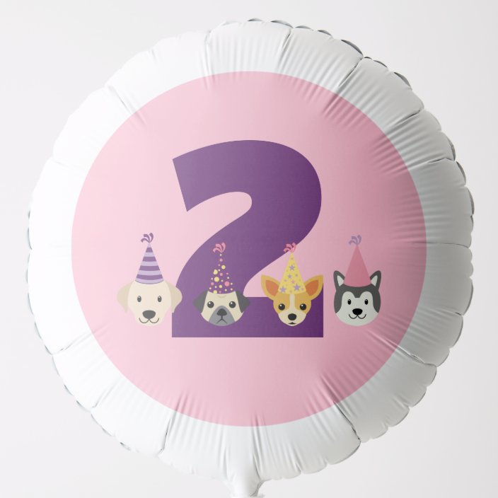 Puppy Birthday Party Balloon, Dog Party for Girls Balloon | Zazzle.com