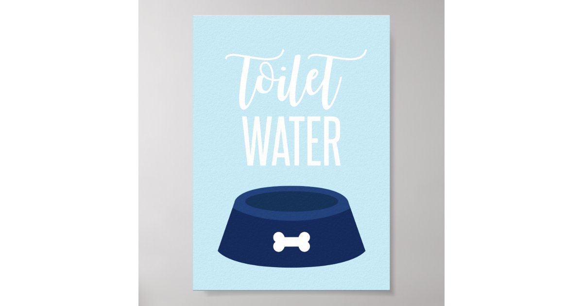 Puppy Birthday Party Sign Toilet Water blue | Zazzle