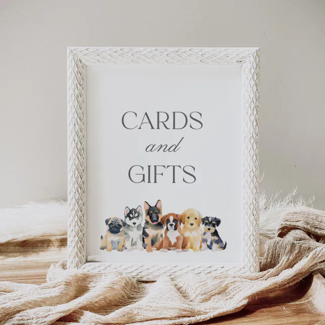 Puppy Dog Baby Shower Cards and Gifts Sign | Zazzle