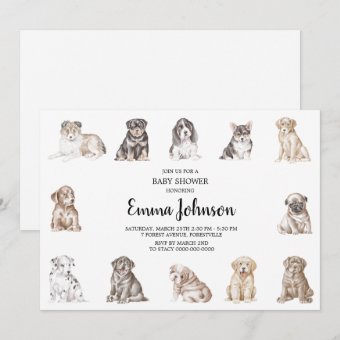 Puppy Dog Baby Shower Invitaions Invitation | Zazzle