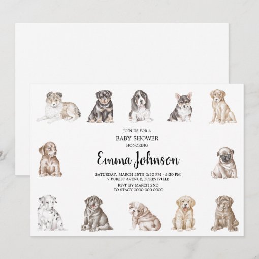 Puppy Dog Baby Shower Invitaions Invitation | Zazzle