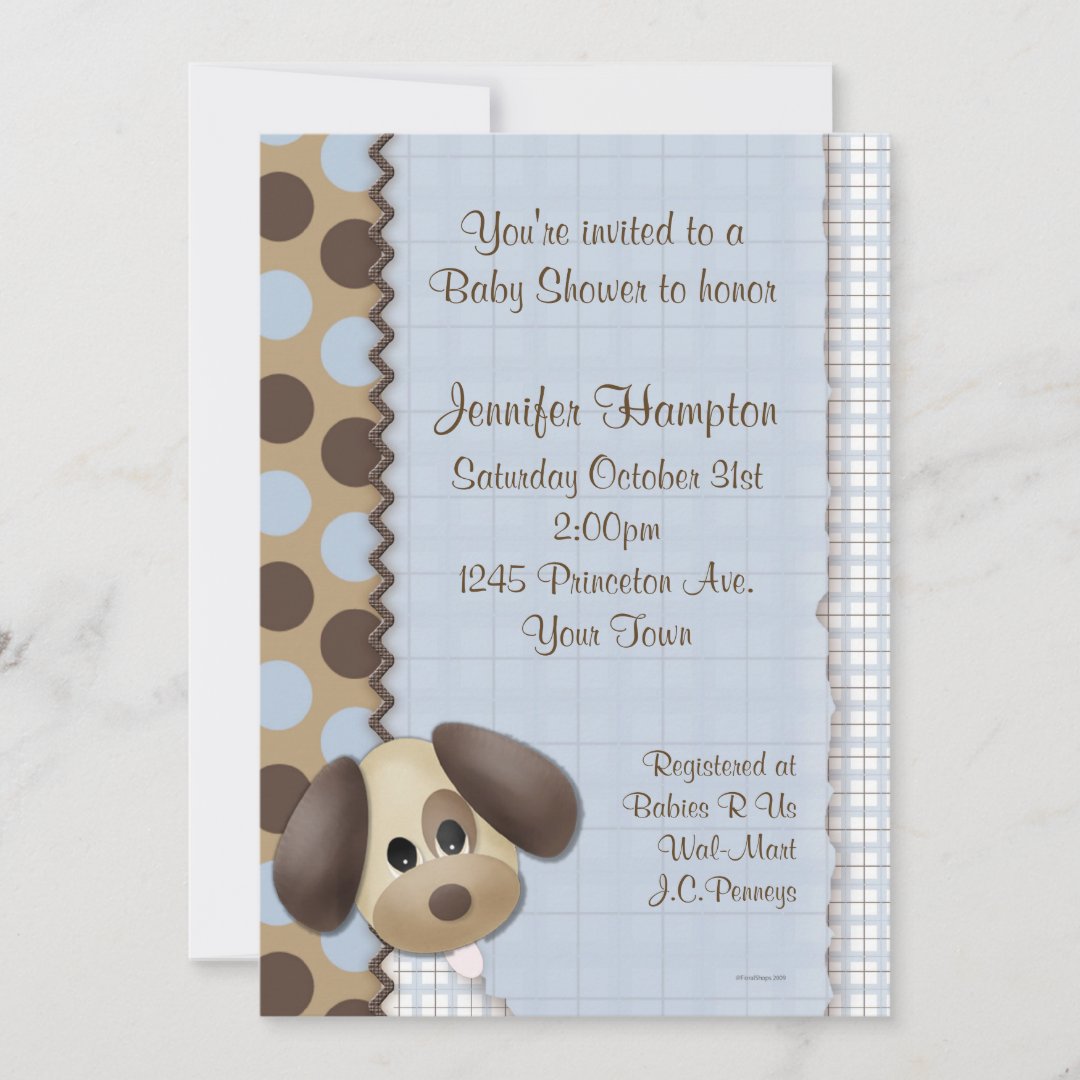 Puppy Dog Baby Shower Invitation | Zazzle
