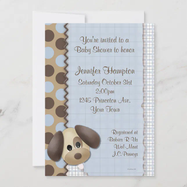 Puppy Dog Baby Shower Invitation | Zazzle
