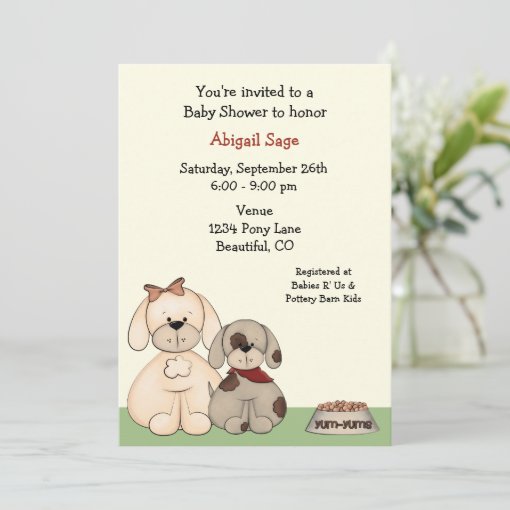 Puppy Dog Baby Shower Invitation for Boys | Zazzle