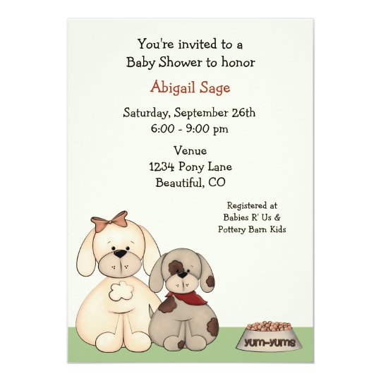 Puppy Dog Baby Shower Invitation for Boys | Zazzle.com