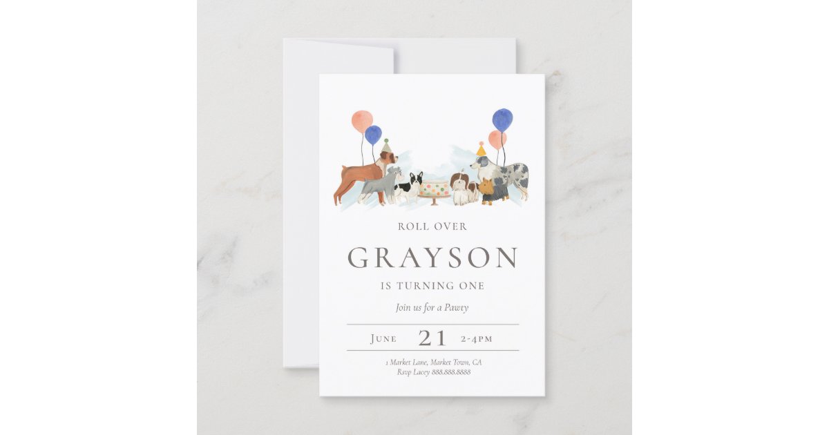 Puppy Dog Birthday Invitation Kids | Zazzle