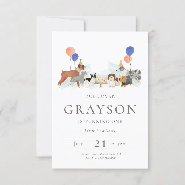 Puppy Dog Birthday Invitation Kids | Zazzle