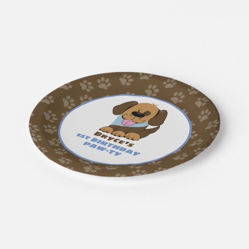 Puppy Dog Birthday Party Paper Plates | Zazzle