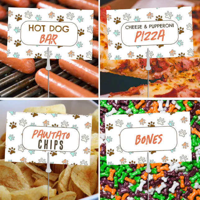 Puppy Dog Birthday Snack DIY Printable Labels Poster | Zazzle