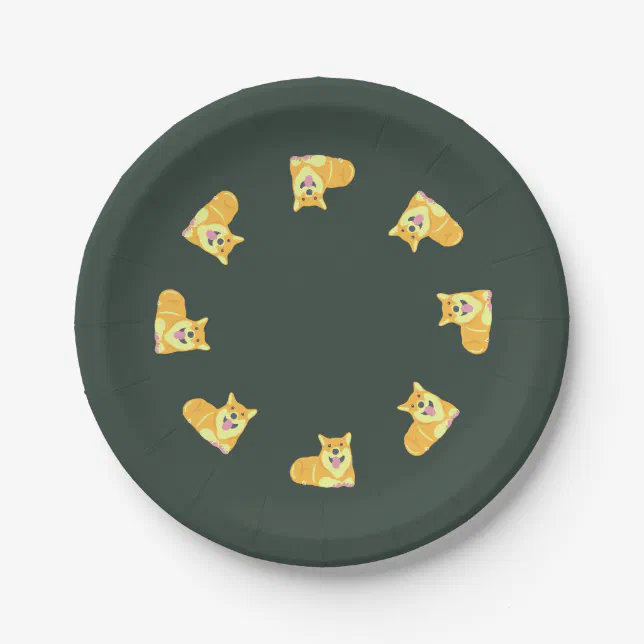 Puppy Dog Corgi Birthday Pawty Party Paper Plates | Zazzle
