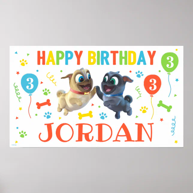 Puppy Dog Pals Chalkboard Birthday Poster | Zazzle