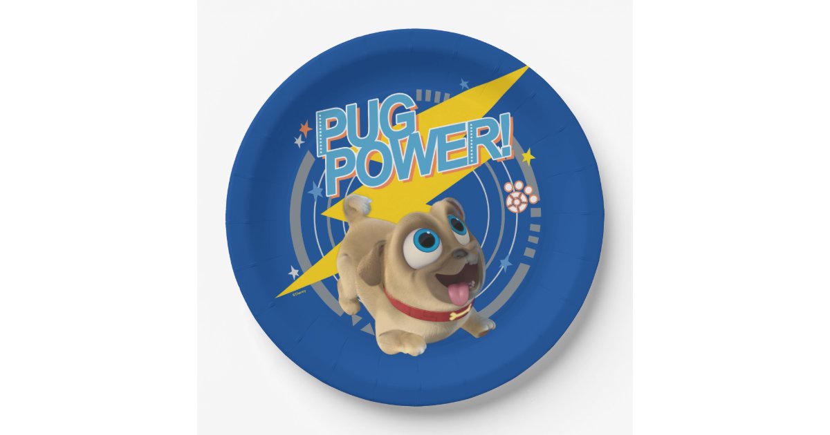 Puppy Dog Pals | Rolly - Pug Power Paper Plates | Zazzle