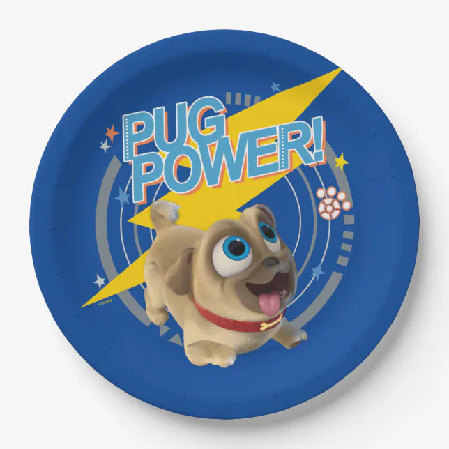 Puppy Dog Pals | Rolly - Pug Power Paper Plates | Zazzle