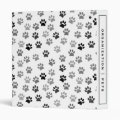 Puppy Dog Paw Print Pattern | Pet Records 3 Ring Binder | Zazzle
